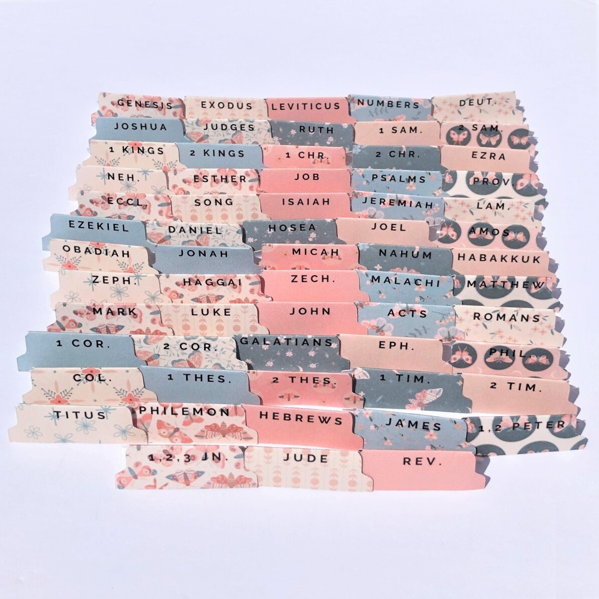 LAMINATED Midnight Moths Bible Tabs Colorful Bible Tabs - Etsy