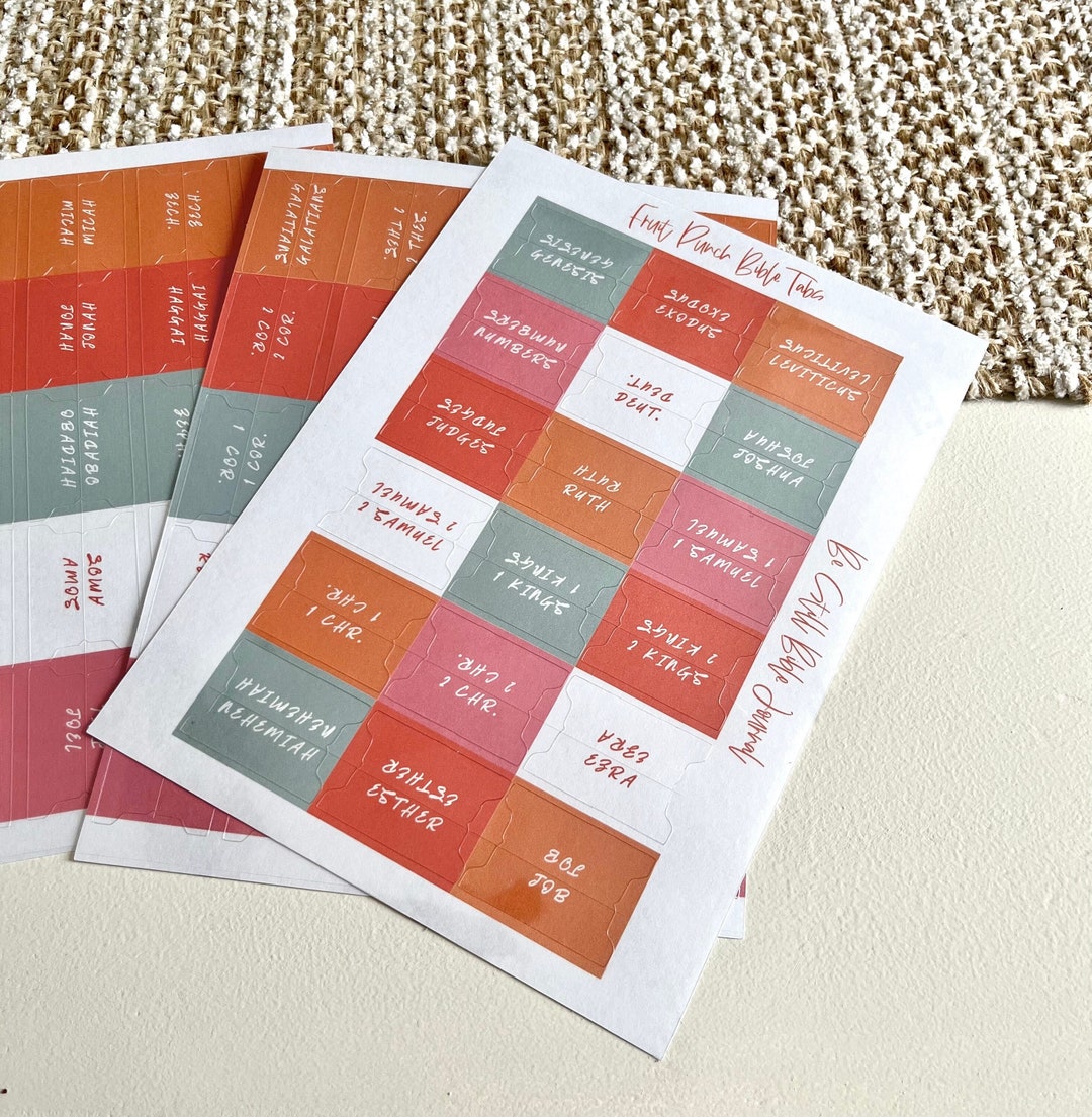 LAMINATED Fruit Punch Tabs | Neutral Bible Tabs | Laminated Adhesive ...