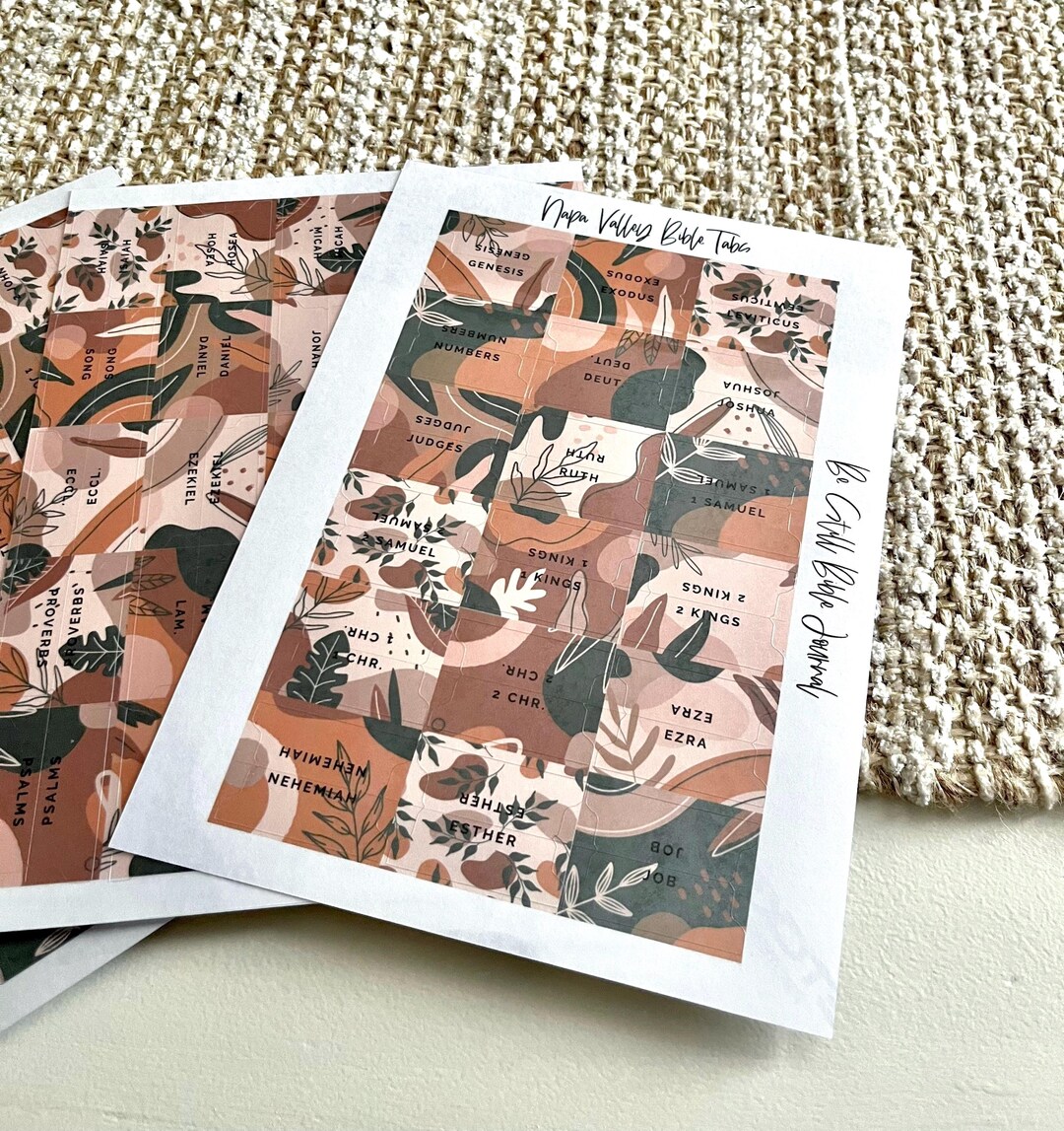 LAMINATED Napa Valley Bible Tabs | Green and Burgundy Bible Tabs ...