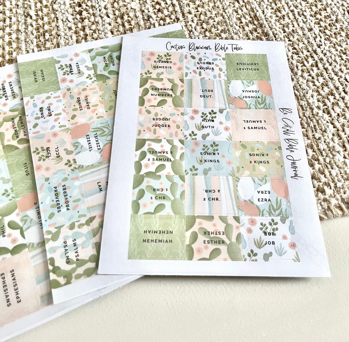 LAMINATED Cactus Blossom Bible Tabs Bright Fun Bible Tabs - Etsy