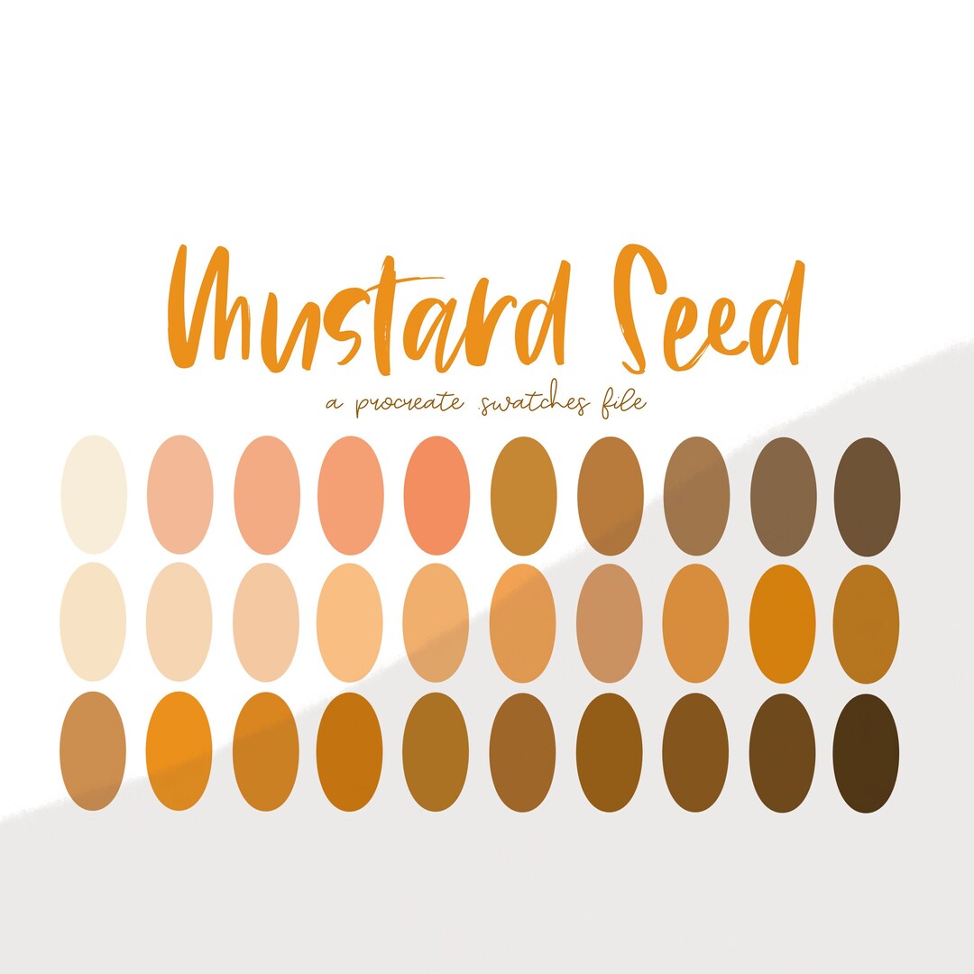 Mustard Seed Color Palette Natural Earthy Procreate Color Palette ...