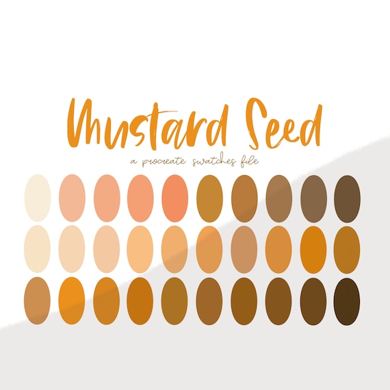 Mustard Seed Color Palette Natural Earthy Procreate Color - Etsy