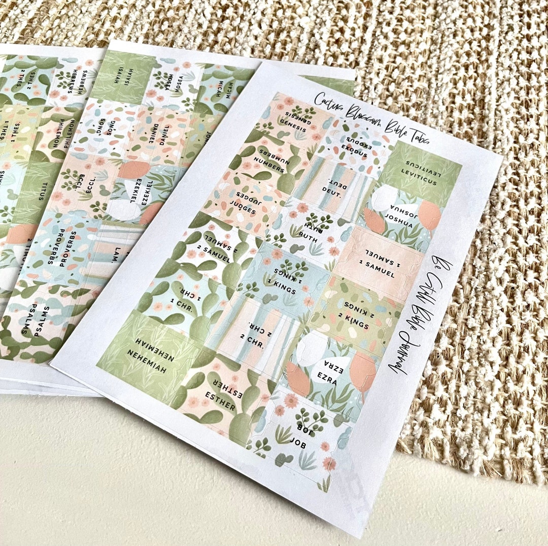 LAMINATED Cactus Blossom Bible Tabs | Bright Fun Bible Tabs | Laminated ...