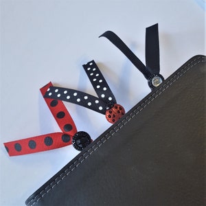 Ladybug Bookmark Set Ribbon Bookmark Set Paper Clip Bookmarks Bible ...