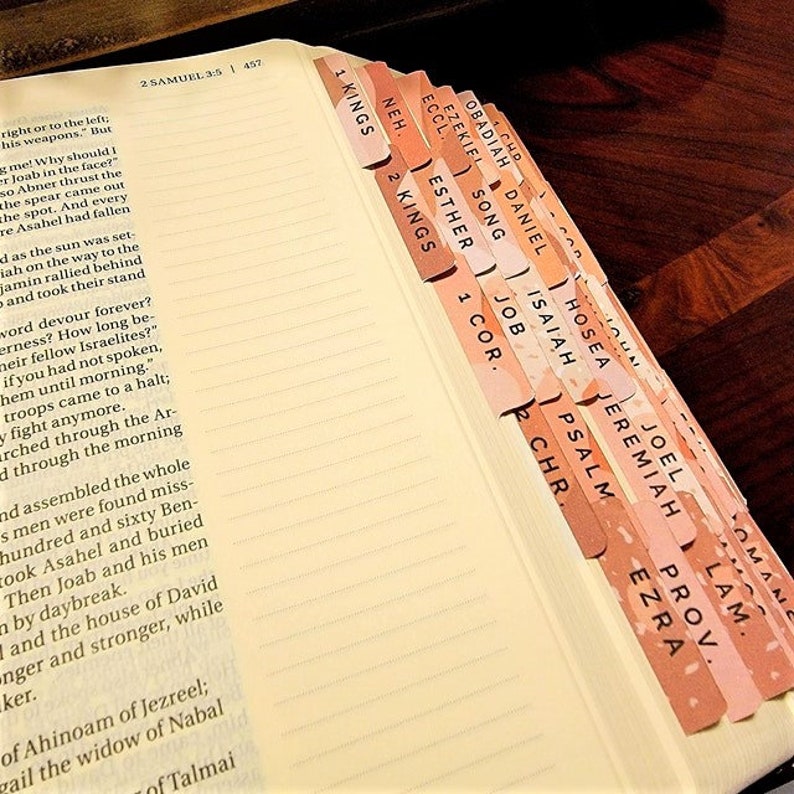 LAMINATED Desert Rose Bible Tabs Neutral Bible Tabs - Etsy