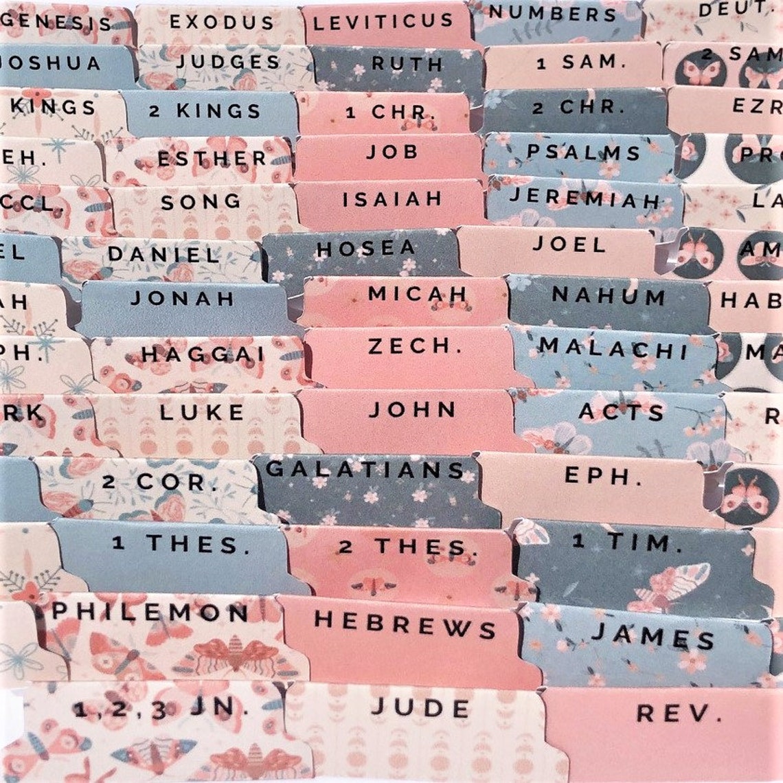 LAMINATED Midnight Moths Bible Tabs Colorful Bible Tabs - Etsy