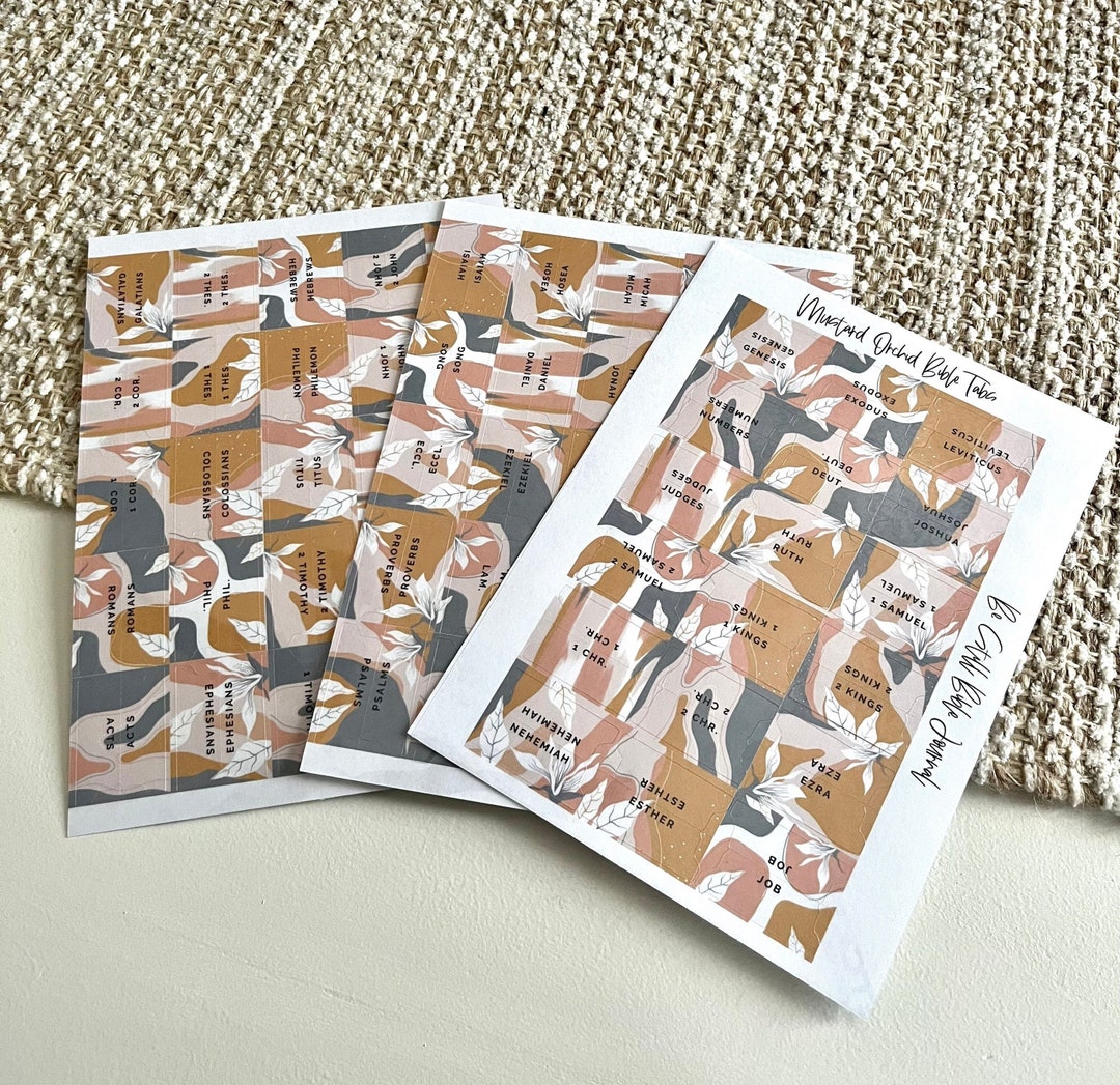 LAMINATED Honey Orchids Bible Tabs | Neutral Bible Tabs | Colorful ...