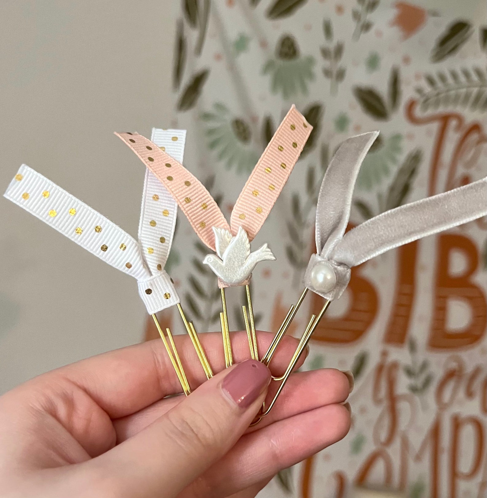 Pink Dove Bible Bookmark Set Ribbon Bookmark Set Paper - Etsy