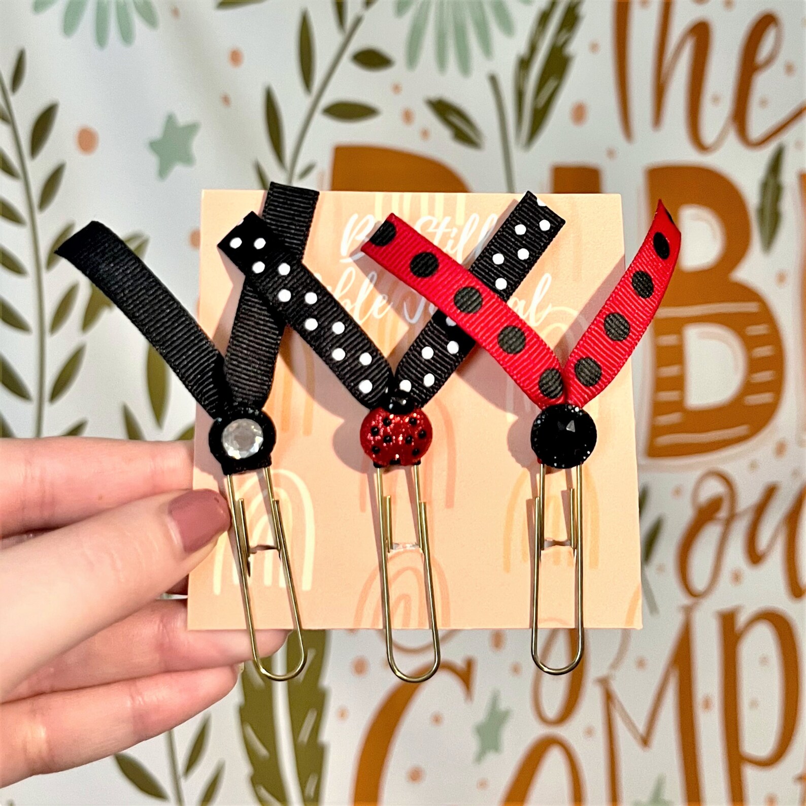 Ladybug Bookmark Set Ribbon Bookmark Set Paper Clip - Etsy