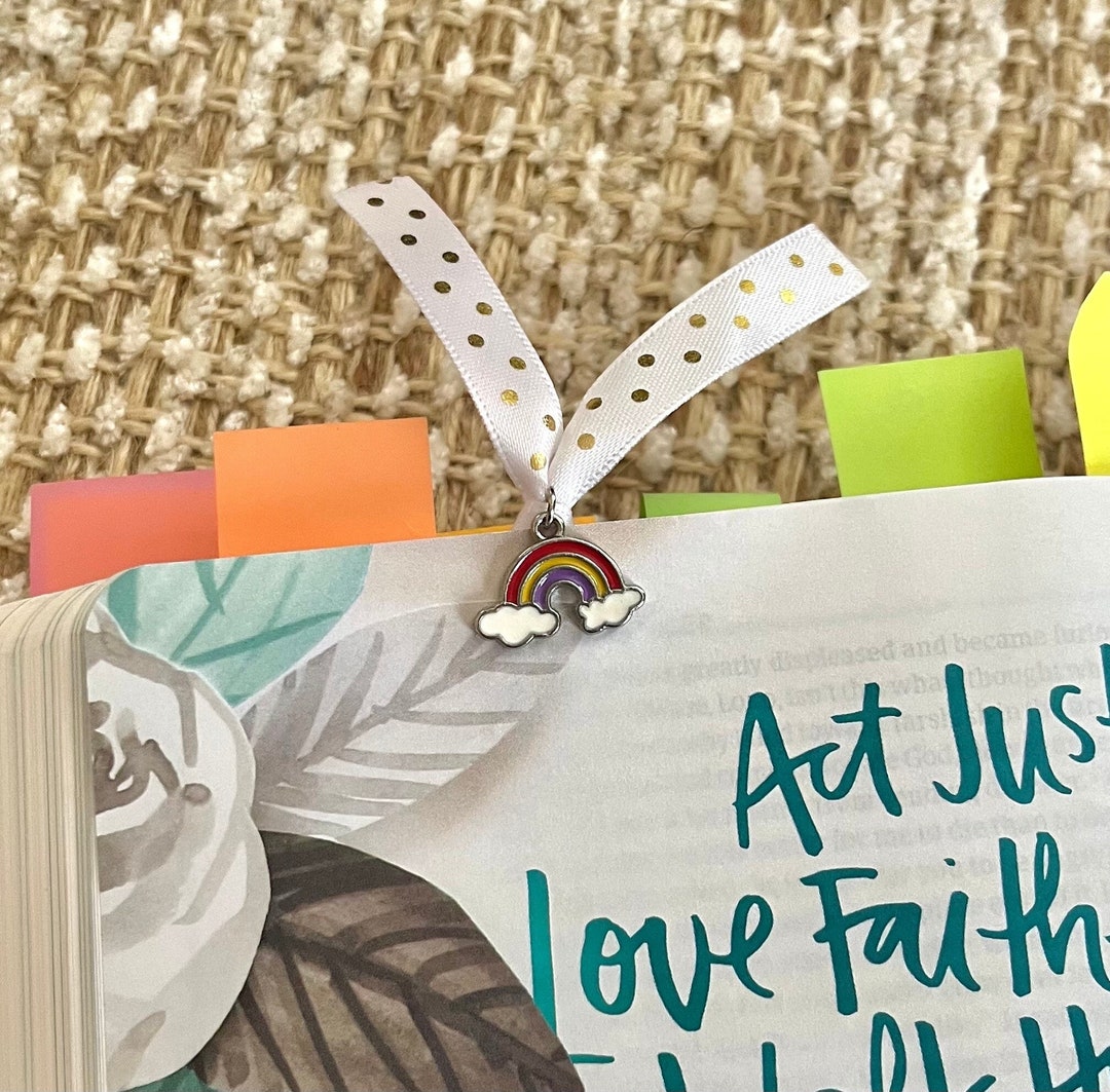 Rainbow Polka Dot Bookmark Rainbow Charm Book Marker Bible Place Holder ...