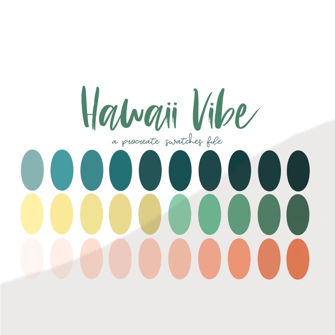 Hawaii Vibe Color Palette Procreate Color Palette Beach Color Palette ...