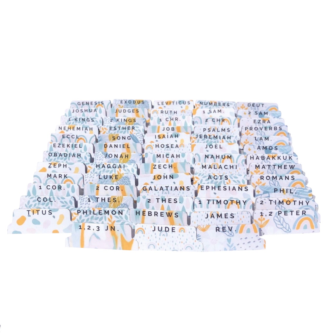 LAMINATED Raindrop Rainbow Bible Tabs Laminated Adhesive - Etsy