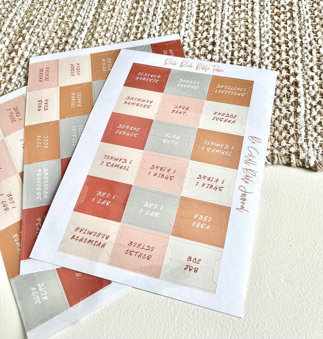 LAMINATED Rich Rich Bible Tabs | Neutral Bible Tabs | Laminated ...