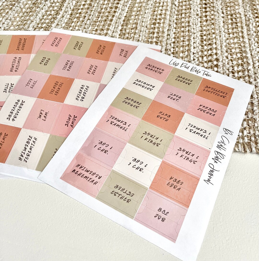 LAMINATED Lily Pad Bible Tabs | Neutral Bible Tabs | Laminated Adhesive ...