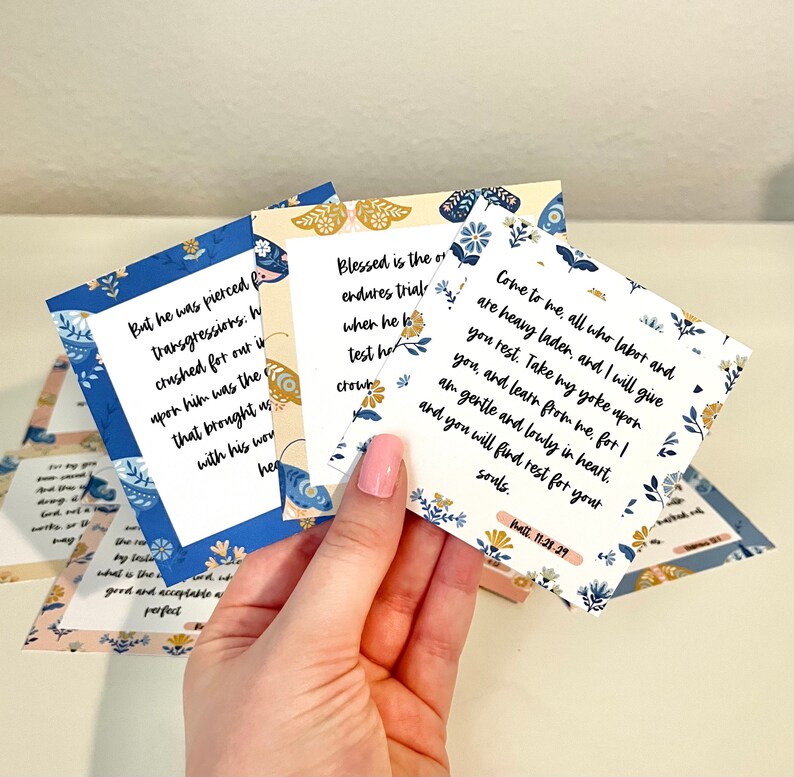 ASSORTED Bible Scripture Cards moths Bible Verse | Etsy