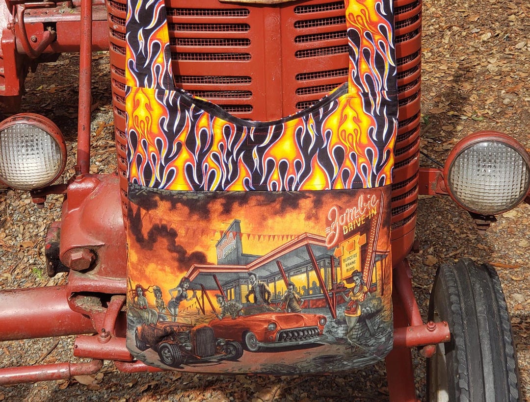 Zombie Drive-in Crossbody Bag. Midnight BBQ in Flames and Fire. - Etsy