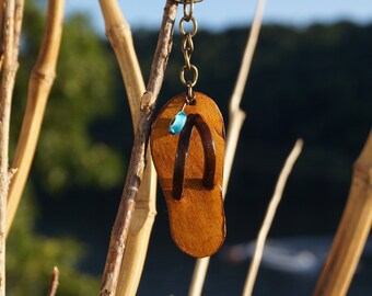 Leather Sandal Keychain - Etsy