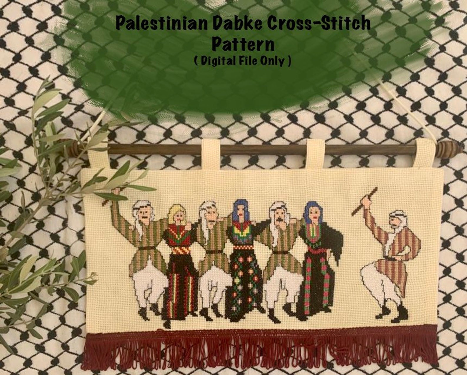 Palestinian Dabke Cross Stitch Pattern - Etsy