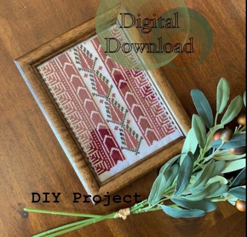 Traditional Palestinian Tatreez Pattern Counted Cross Stitch | Etsy