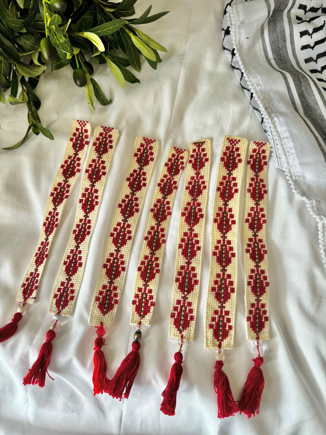 Cypress Tree Hand Stitched Tatreez Bookmarks | Traditional Bookmarks ...