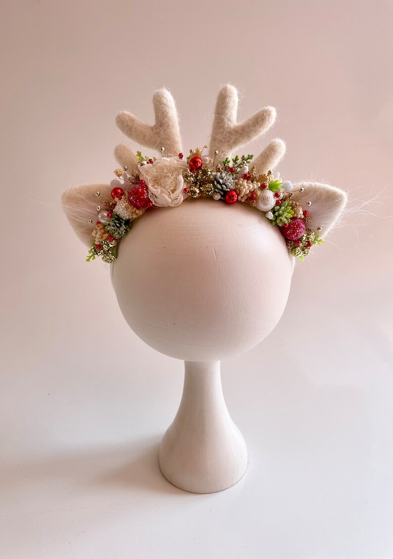 Reindeer Headdress, Christmas Gift, Christmas Crown, Baby Photography ...