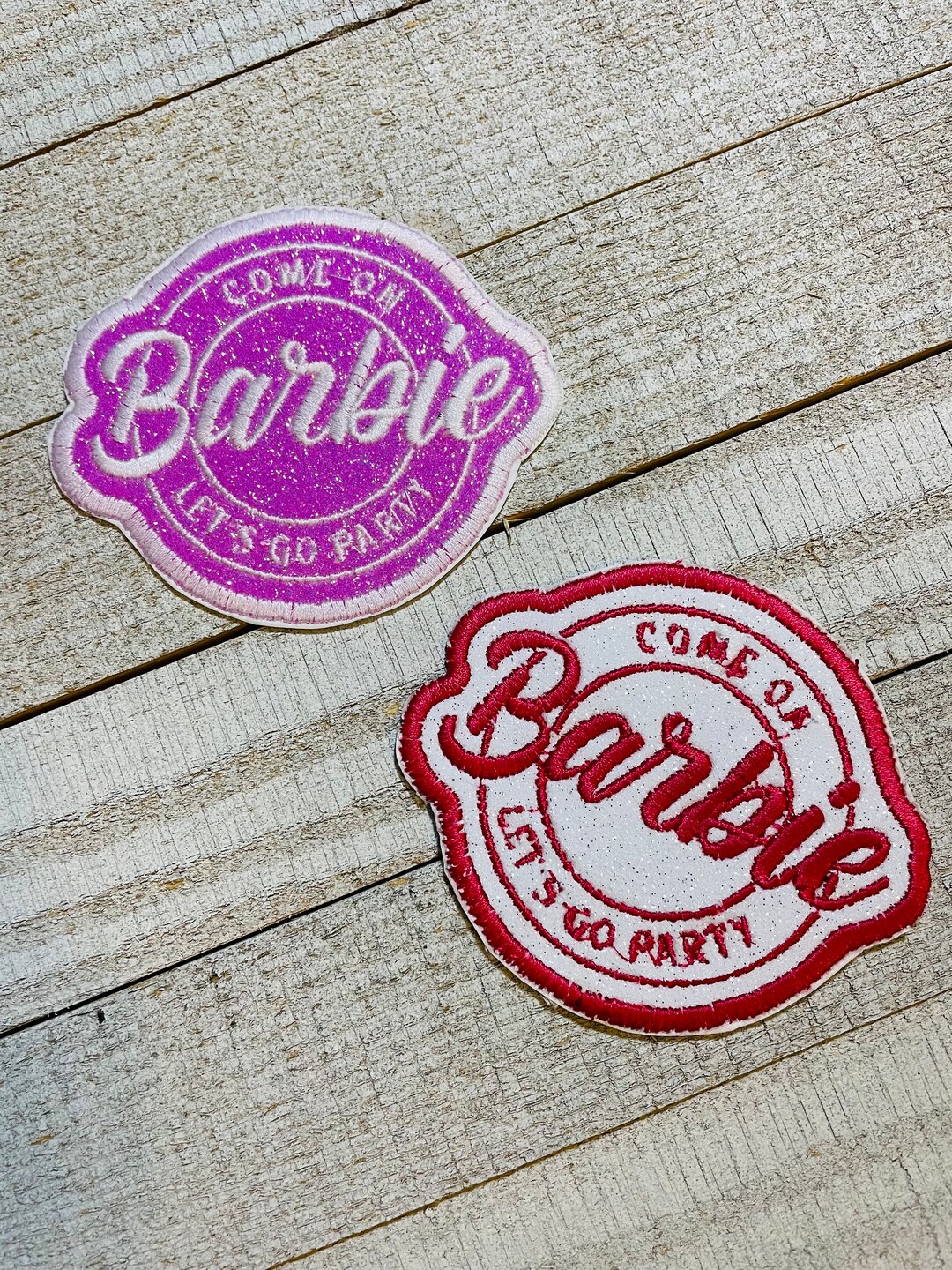 Embroidered Patch Lets Go Party Custom Glitter Embroidered Iron on ...