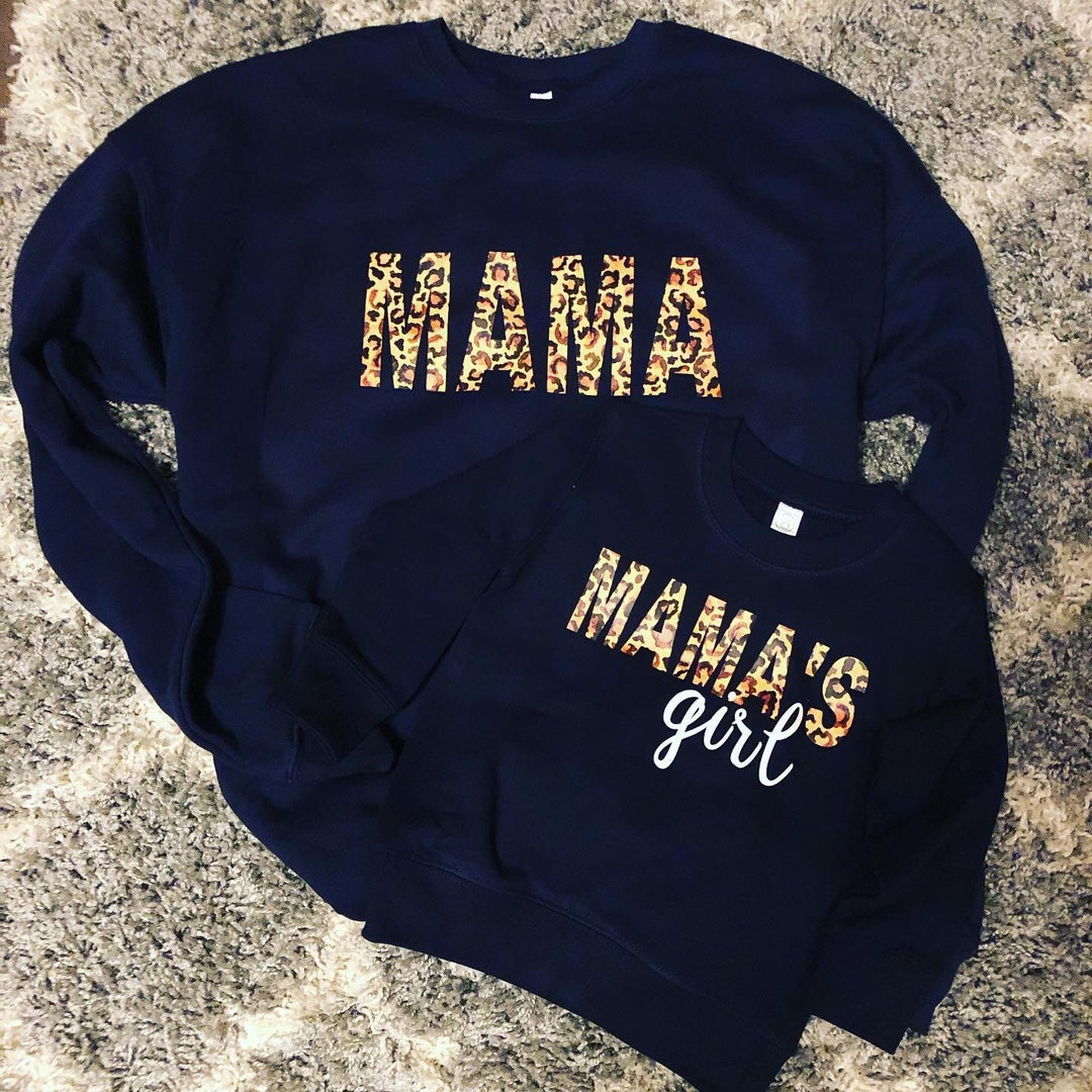 Mommy And Me Sweatshirt Mom And Daughter Matching Leopard Sweatshirt
