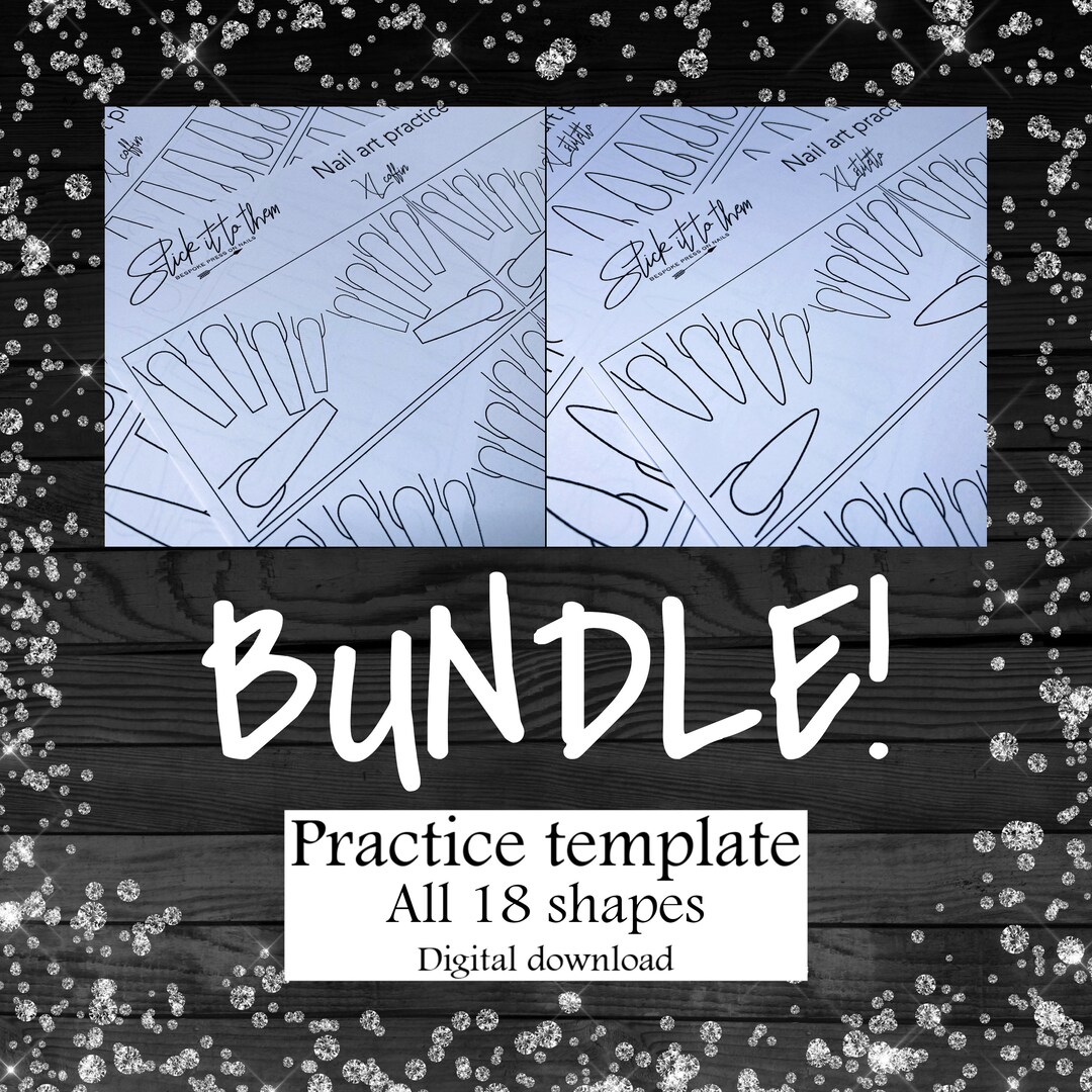 Practice Template All 18 Shapes DIGITAL DOWNLOAD Print Your Own Nail ...