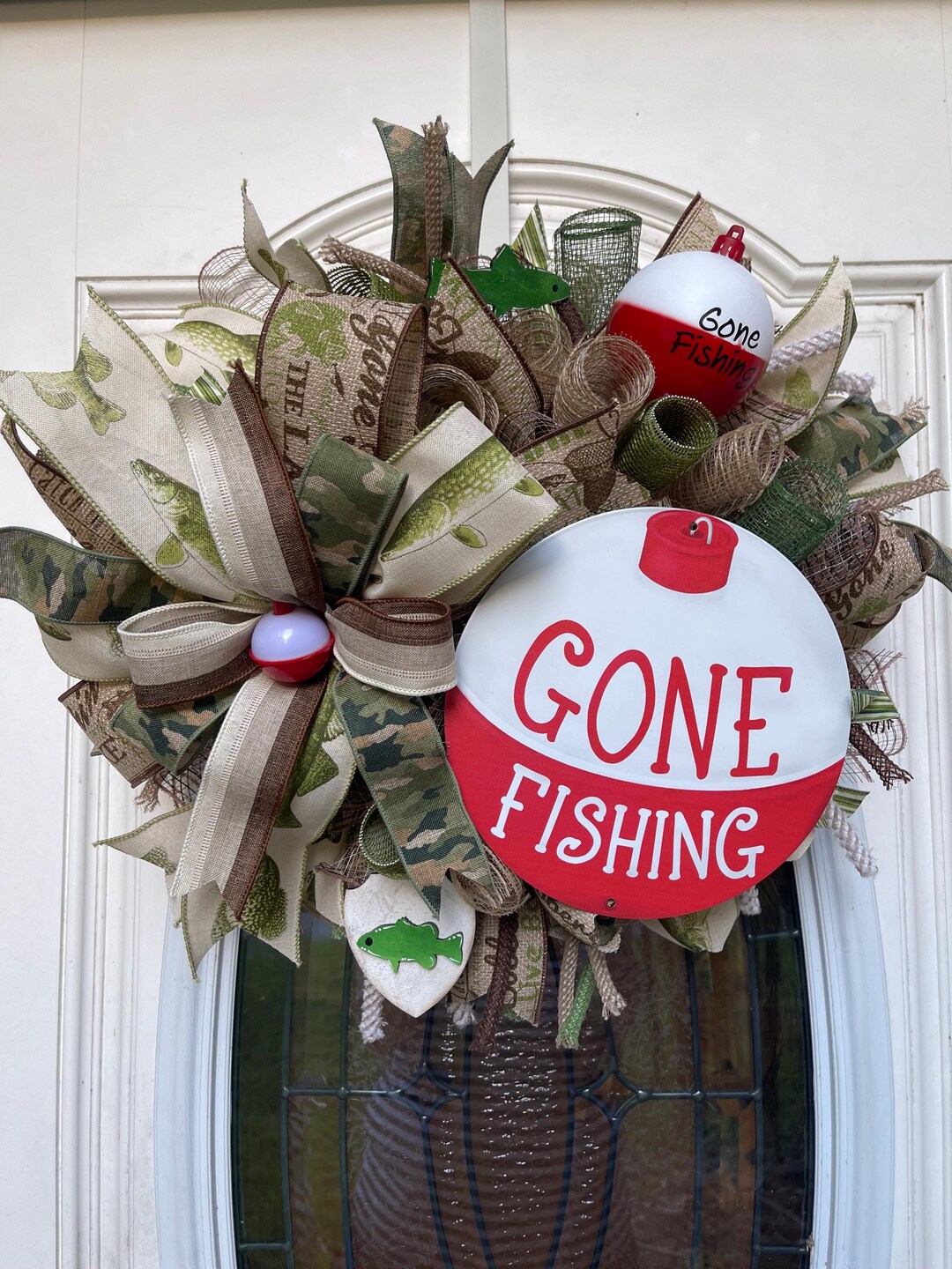 Gone Fishing Wreath, Fishing Decor, Fishing Wreath, Fishing Themed - Etsy