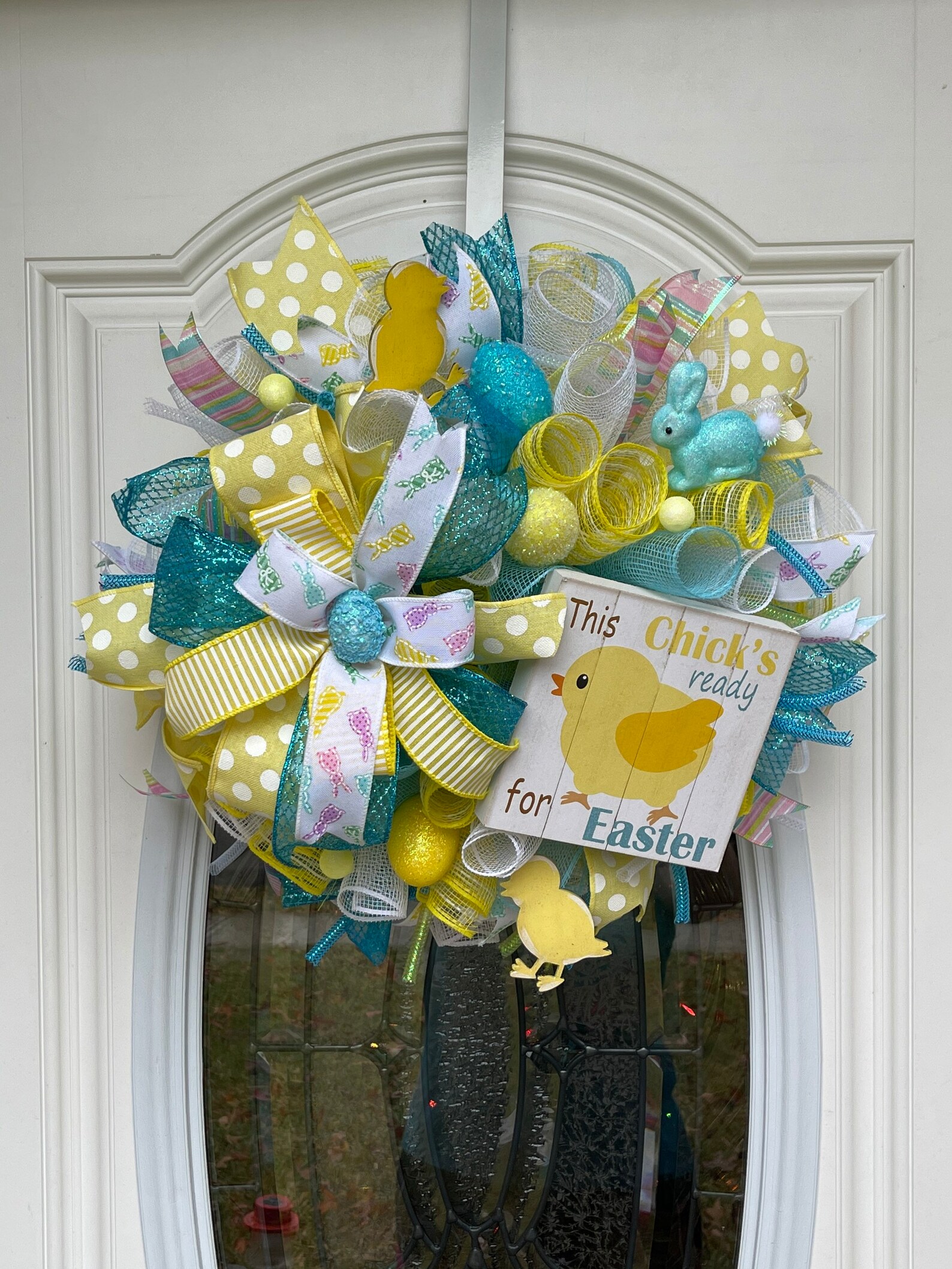 Easter Wreath Easter Decor Happy Easter Wreath Bunny Decor - Etsy
