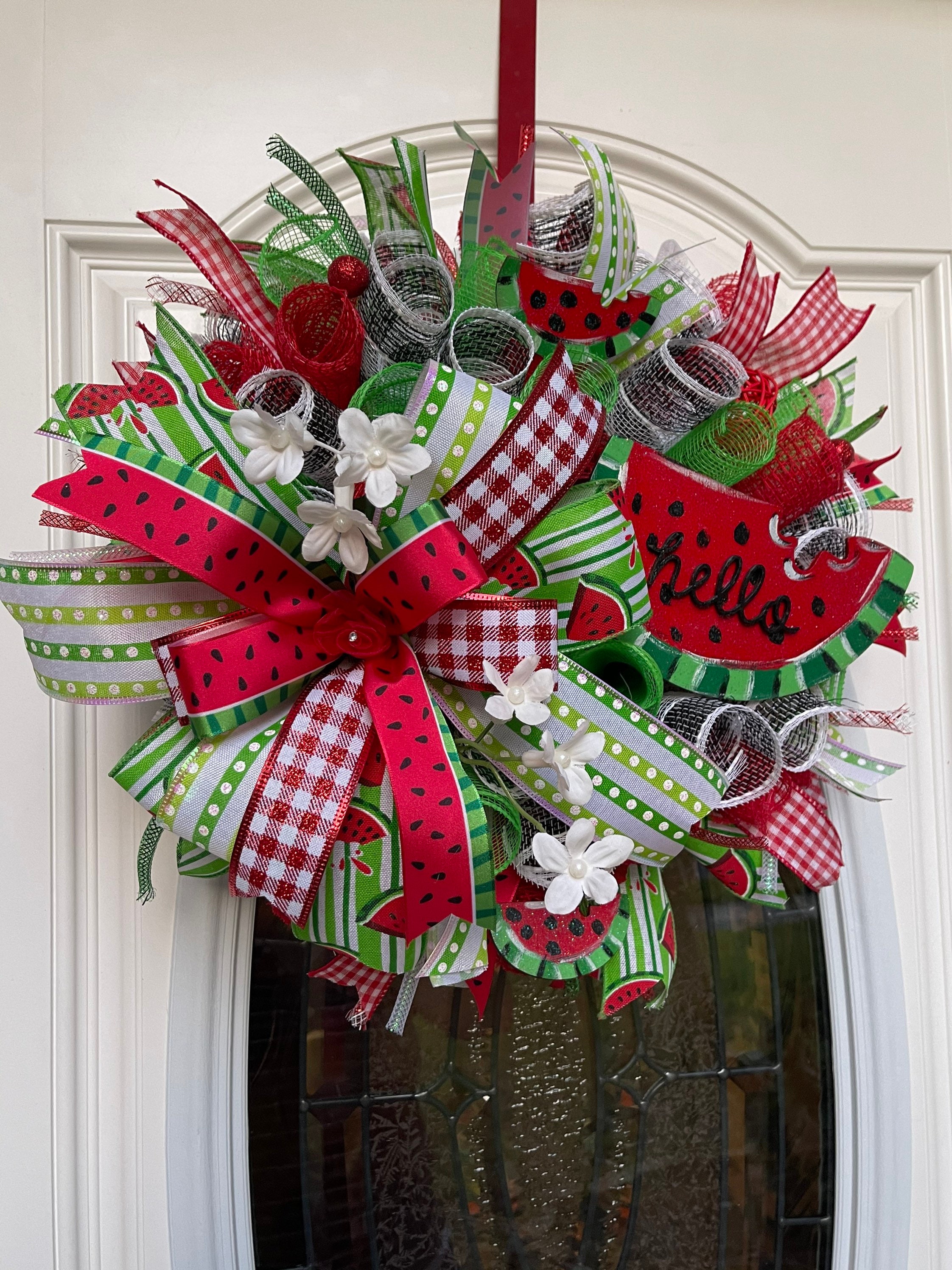 Watermelon Wreath Watermelon Decor Summertime Wreath | Etsy