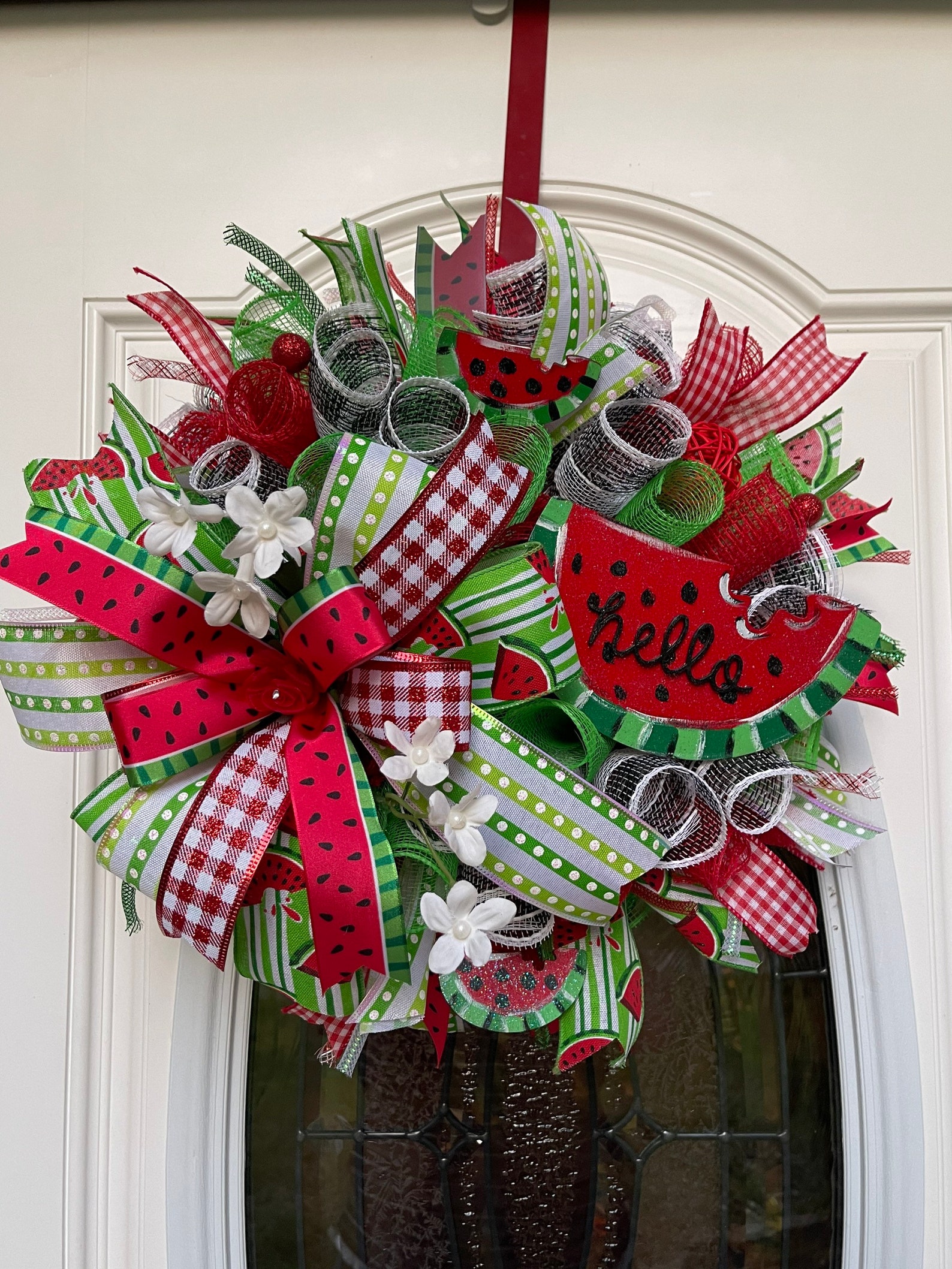 Watermelon Wreath Watermelon Decor Summertime Wreath | Etsy