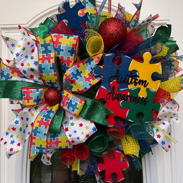 Autism Wreath - Etsy
