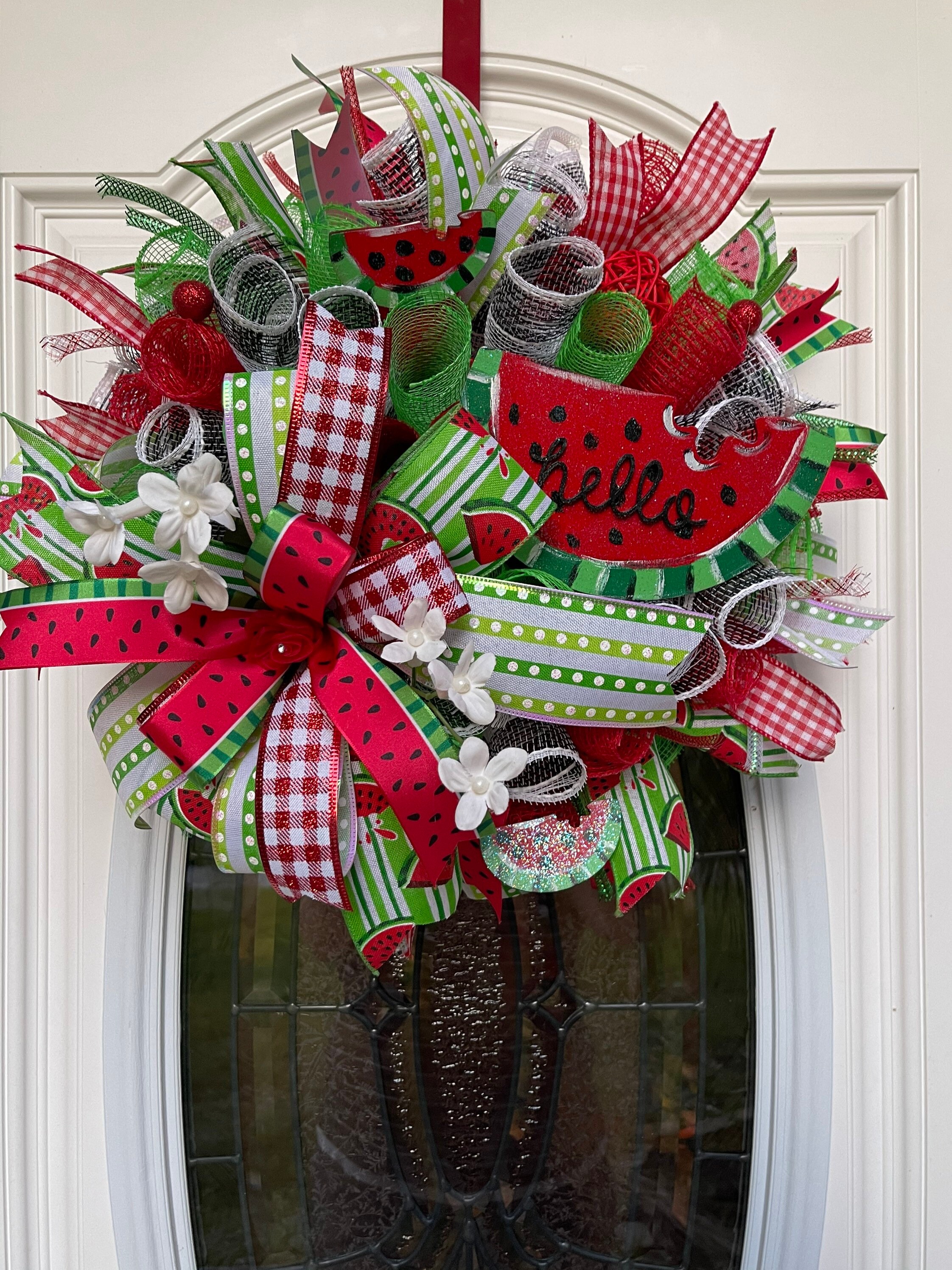 Watermelon Wreath Watermelon Decor Summertime Wreath | Etsy