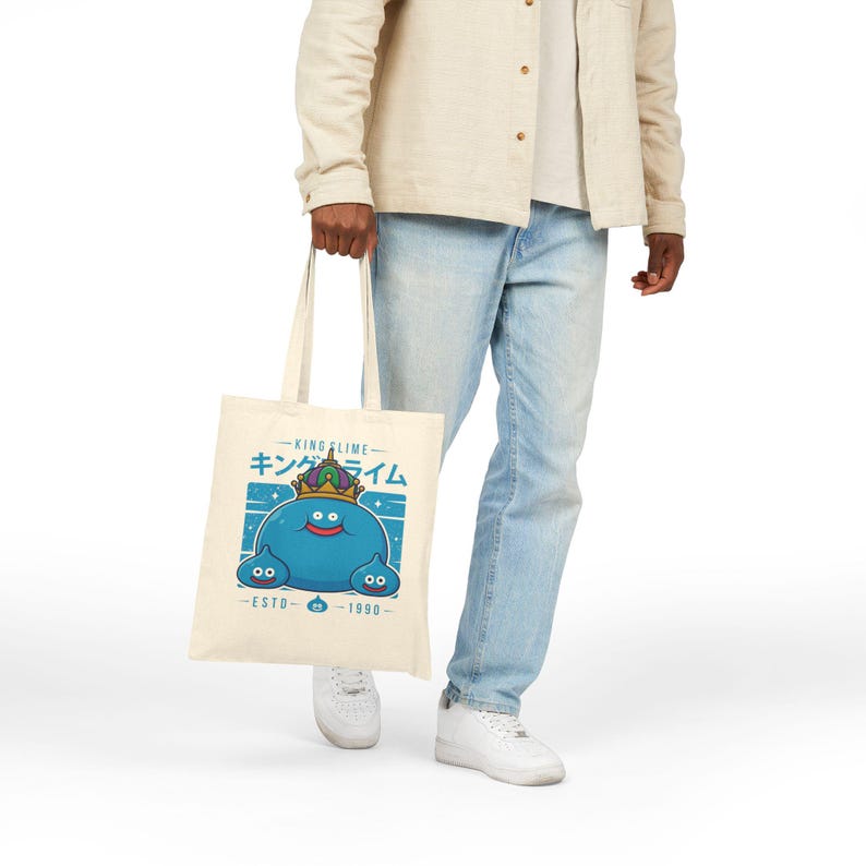 King Slime & Slime Monsters Cotton Canvas Tote Bag Dragon Quest Gaming ...