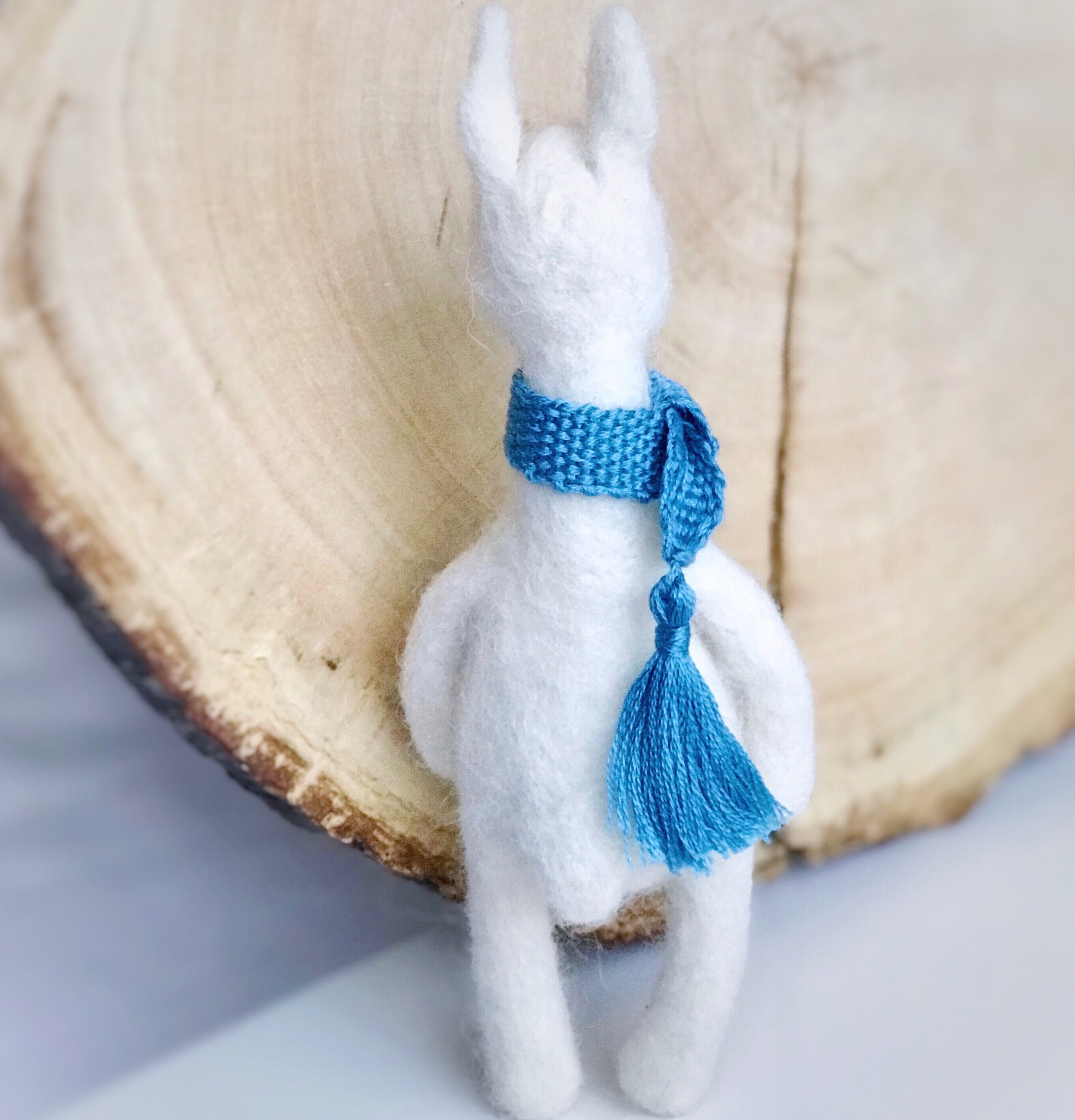 White Lama With Blue Scarf - Etsy