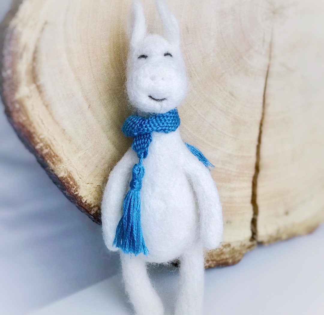 White Lama With Blue Scarf - Etsy
