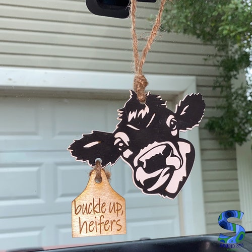 Cow Car Charm Personalizedcustom Rear View Mirror Hanging - Etsy