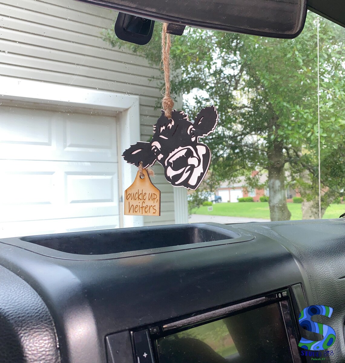 Buckle Up, Heifers! Cow Rear View Mirror Car Charm SVG Cut File Digital ...