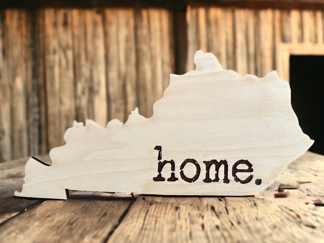 Kentucky State Shaped Sign Engraved With Home . Table Top Decor. Laser ...