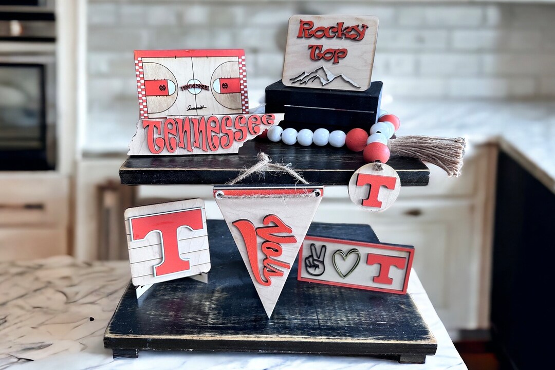 University of Tennessee Volunteers Basketball Themed Tiered Tray Set ...