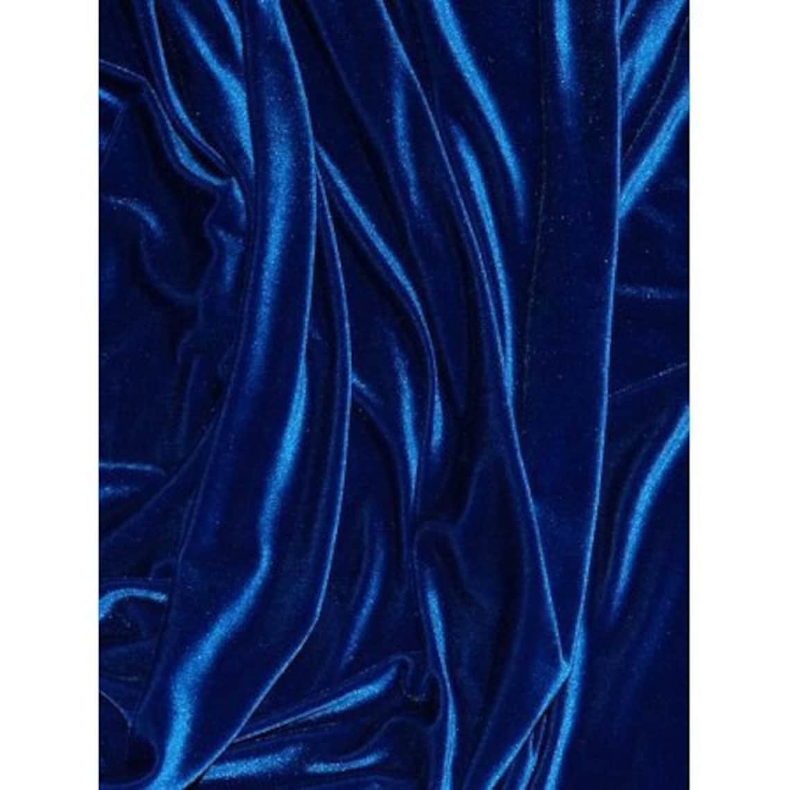 French (royal Blue) Stretch Velvet Spandex 4 Way Stretch Velvet Fabric ...