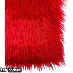 Red Long Pile Square Faux Fur Fabric | Sold by Square Pre Cut | for ...