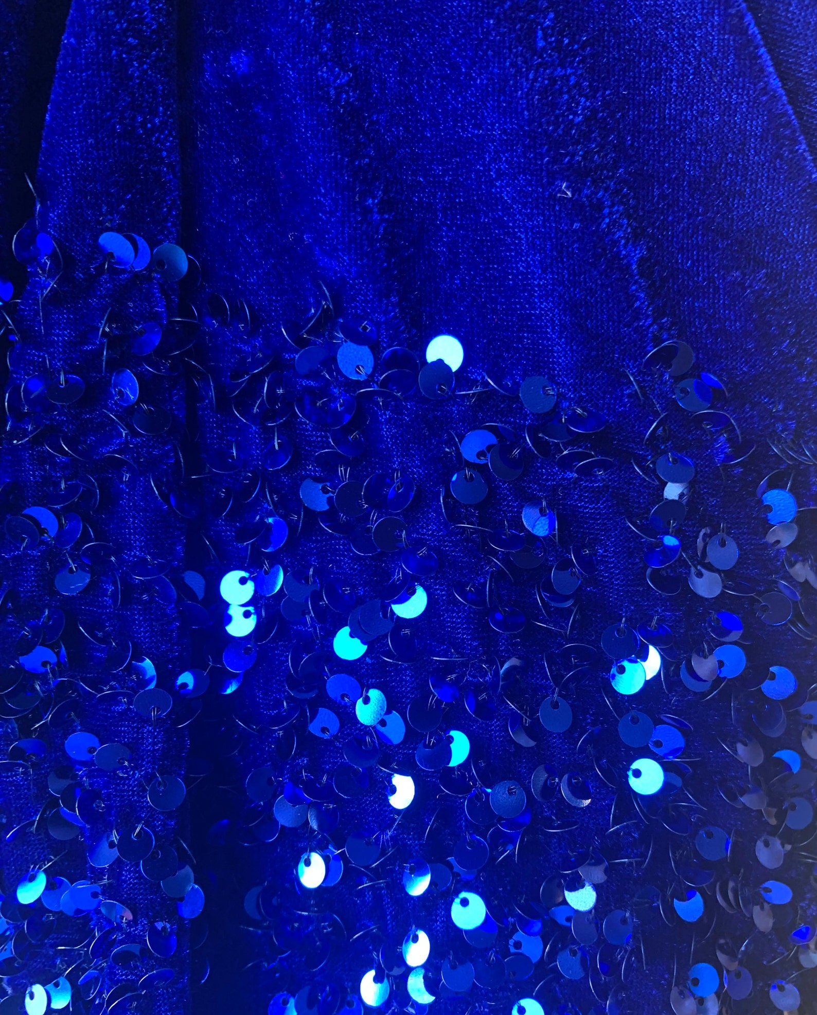 Royal Blue Sequin Fabric by the Yard/ Sequin Stretch Velvet Fabric ...