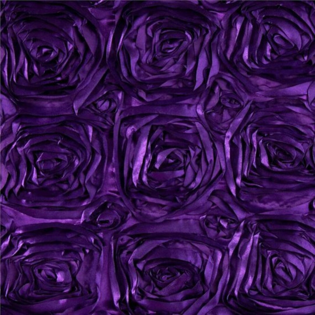 Purple Rosette Satin Fabric Sold by the Yard - Etsy