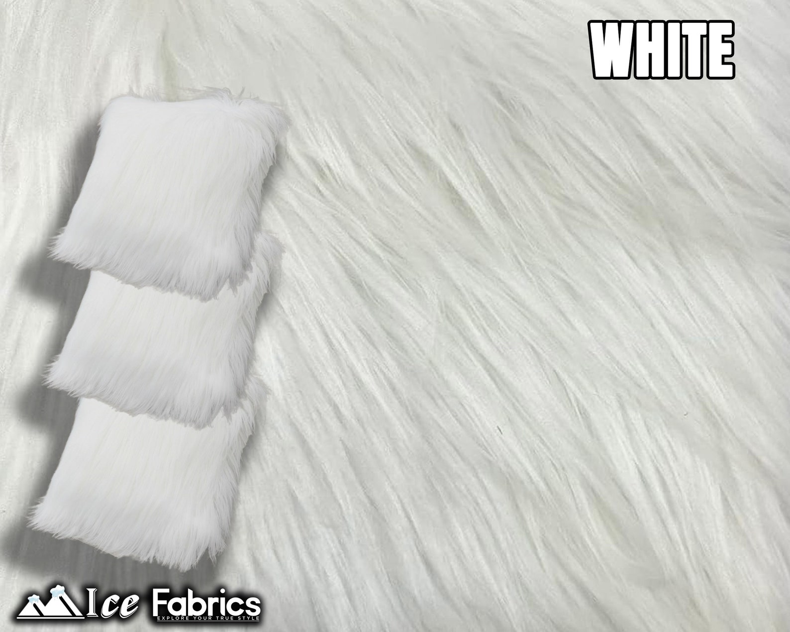 White Long Pile Square Faux Fur Fabric Sold by Square Pre - Etsy