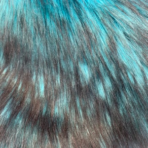 New ( Turquoise ) Husky Faux Fur Fabric by the Yard_ Shaggy Long Pile ...