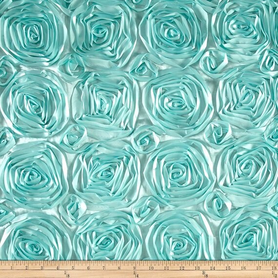 Wedding Rosette Satin Mint Fabric by The Yard | Etsy