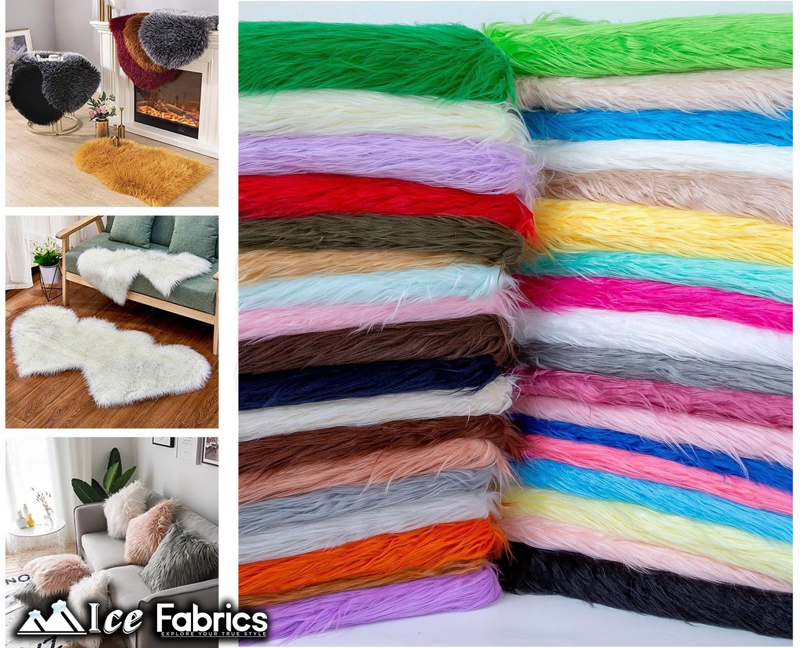 White Long Pile Square Faux Fur Fabric Sold by Square Pre - Etsy