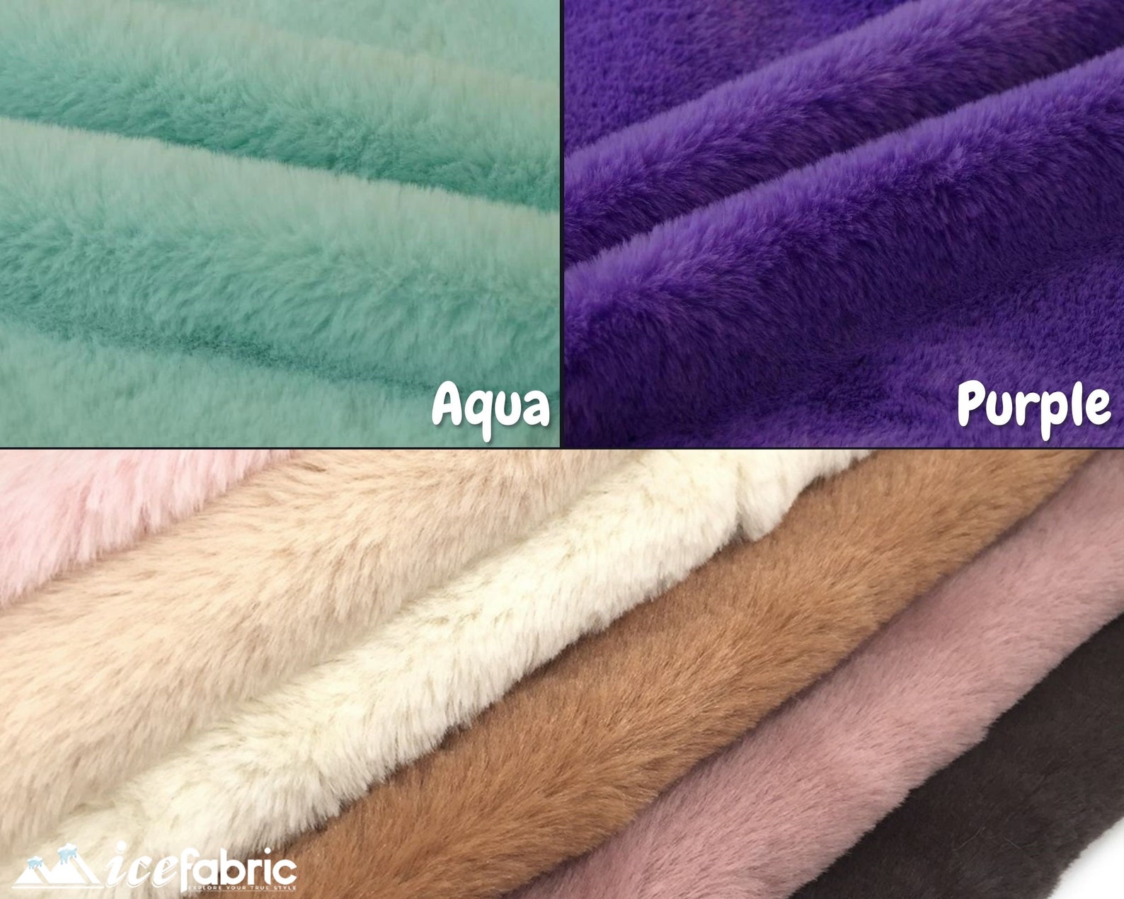 White Bunny Faux Fur Thick Minky Fabric by the Yard Ultra Soft 0.5 ...